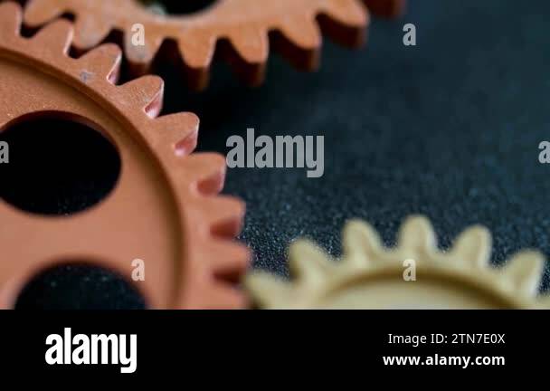 close-up macro Clock Mechanism Works. Timelapse Clockwork Gears Working ...