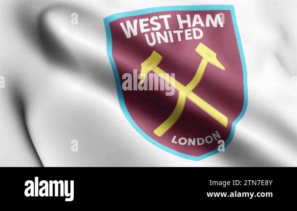 West-Ham-United Flag video waving in wind. West-Ham-United Flag Wave ...