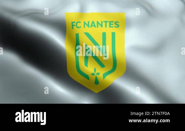 nantes-fc Flag video waving in wind. nantes-fc Flag Wave Loop waving in ...