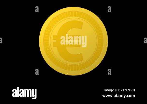 change of icons of different currencies in a rotating coin, looped ...