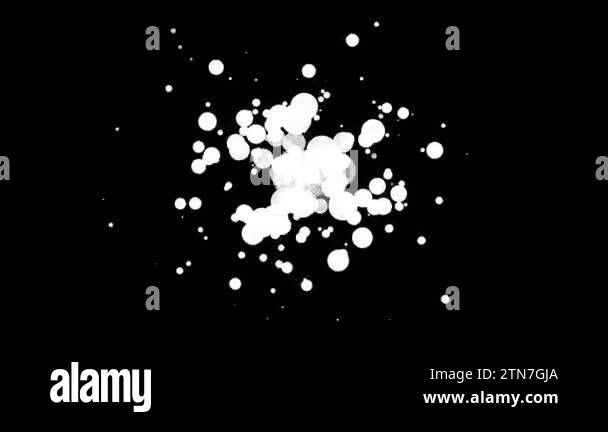 White ink splash opacity design on black background 4K vj long loop 30 ...