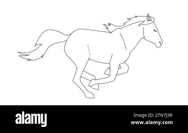 Running Horse Animation (Part 1), On Isolated White Background ...