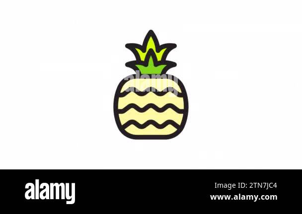 Pineapple, Fruits animated icon on transparent background Stock Video ...