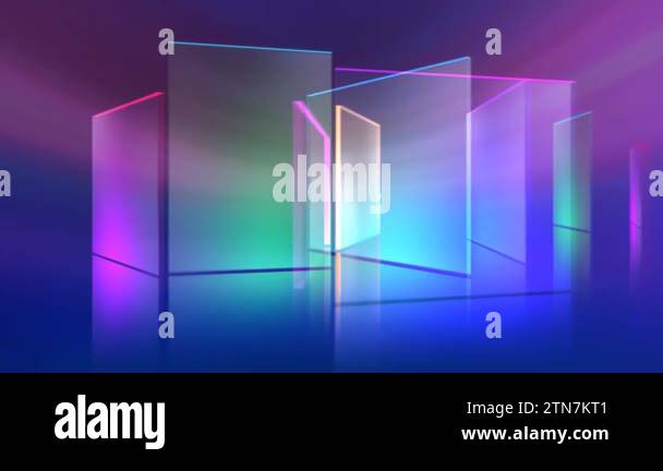 Motion graphic 4K flying into digital technologic tunnel.3D Big Data ...