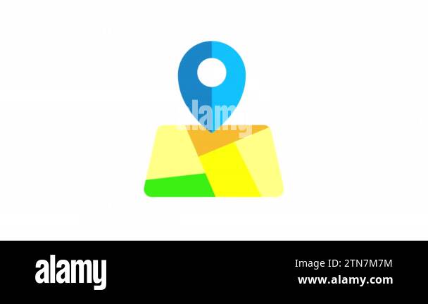 Map and Location Pin, Location and Map animated icon on transparent ...
