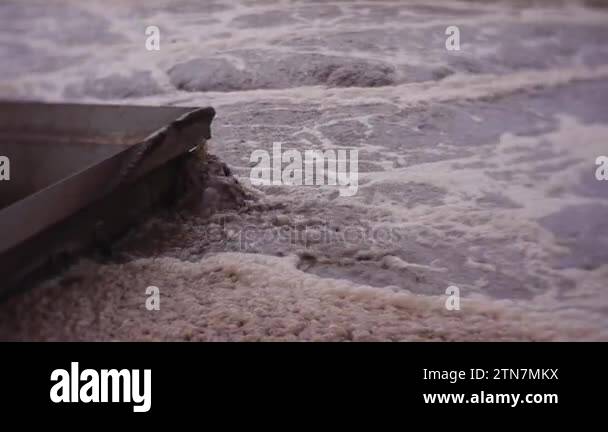 a Large Bubbling Flow of Very Dirty Water, Waste After All Stages of ...