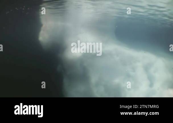 Underwater video in cold clear water of the Arctic Ocean and floating ...