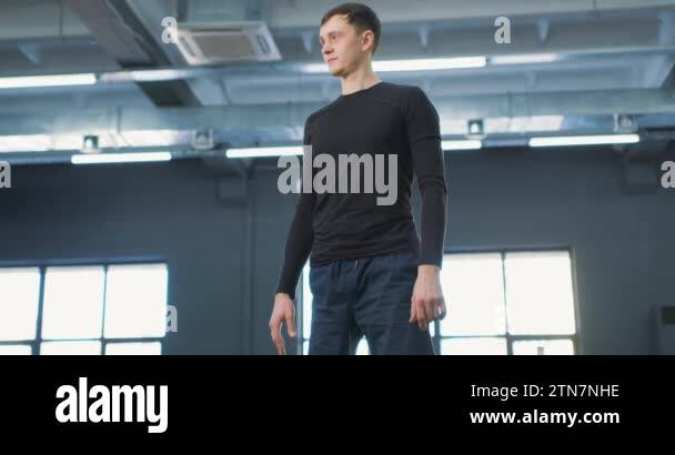 young ambitious disabled man standing confidently on prothesis legs at ...