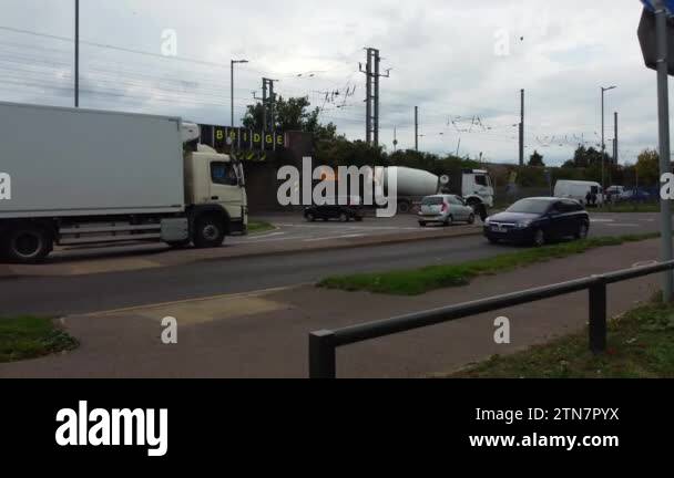 High Angle Footage of British Motorways and Roads in Luton City ...