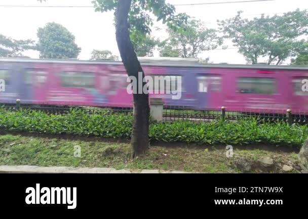 Jakarta, Indonesia - July 01, 2023: Commuter line train or commonly ...
