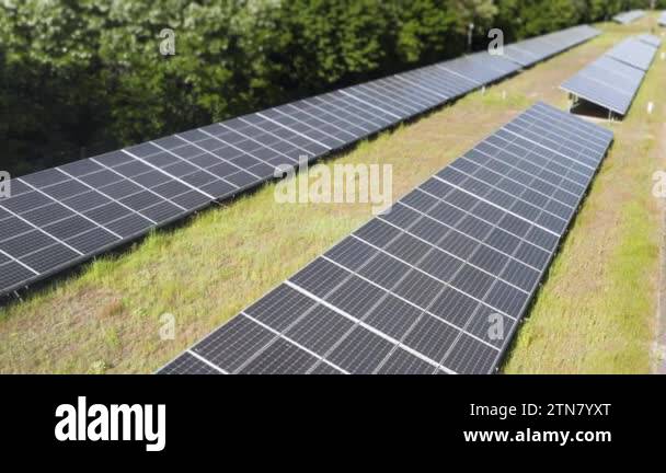 Solar panels of a photovoltaic system. View of the solar panel from the ...