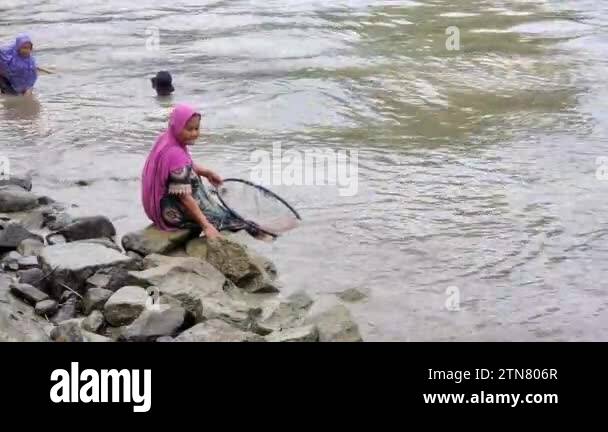Pinrang Indonesia, 16 July 2023: Some pinrang residents are fishing and ...