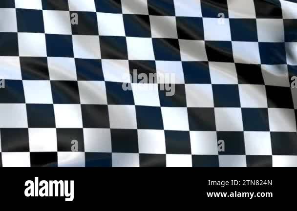 Checkered flag flying in the wind, in the sport to the finish. Cyclic ...