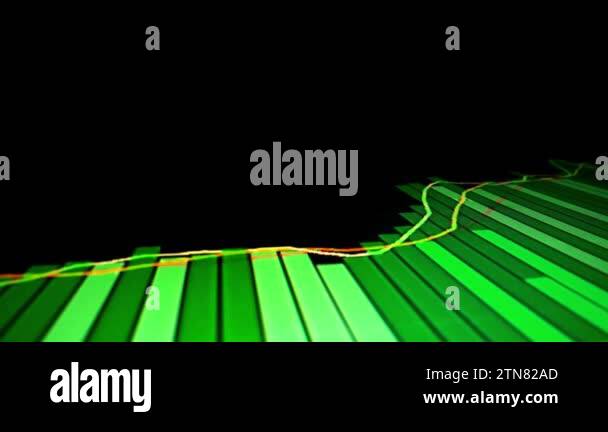 Closeup macro shot movement of stock graph displayed on LED screen ...