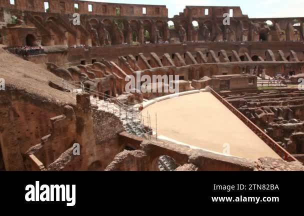 Coliseum around, arena and tunnels under it, levels and walls Stock ...