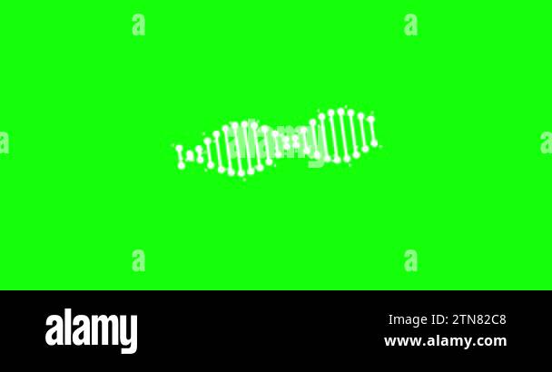 Animation Of Abstract Dna Fragment With Seamless Loop On Black Background Conceptual Design Of