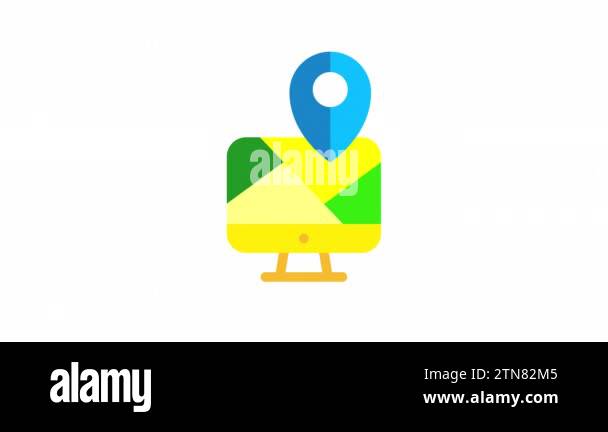 Map on PC, Location and Map animated icon on transparent background ...