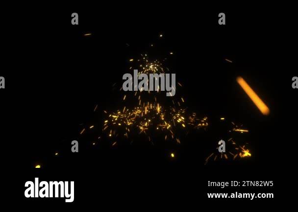 4K Special effect of spark particles on Black Background. Sparks from ...