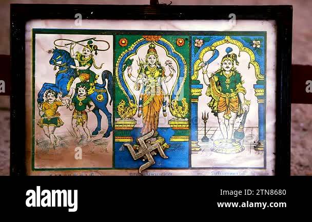 Traditional Hindu Gods Photo Frame at India Stock Video Footage - Alamy