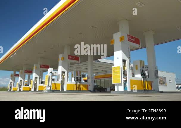 SHELL GAS STATION IN CROATIA, 05.05.2023: Petrol station of a world ...