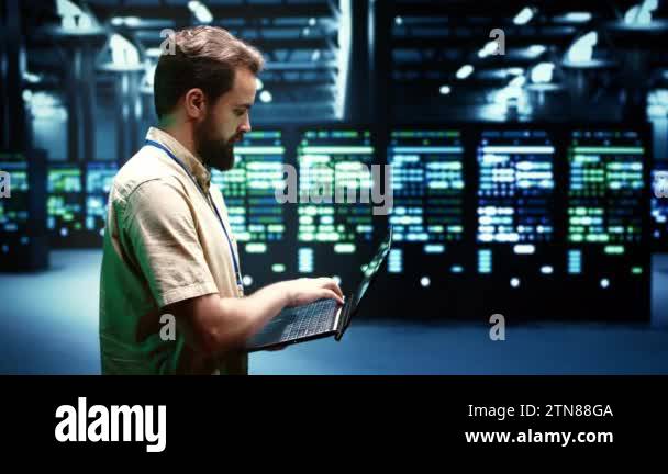 Developer Checking Event Logs And Diagnostic Tools To Identify Server