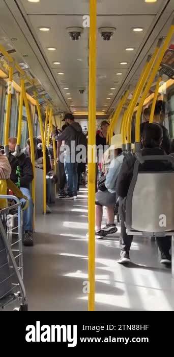 blue line skytrain front the whole process with people on the train ...
