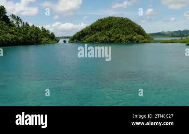 Beautiful lagoons in Tropical small island. Beach with turquoise water ...