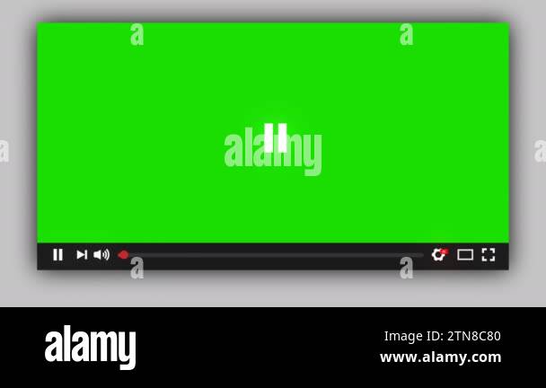 Video player play button clicked by mouse cursor animation Green screen ...