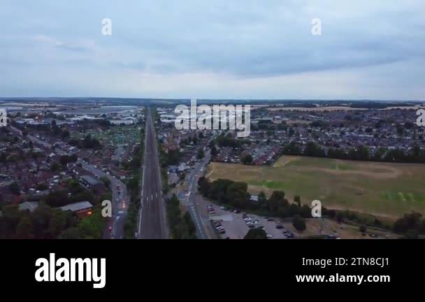 Luton, England, UK - 22nd July, 2022: Aerial View of North districts at ...