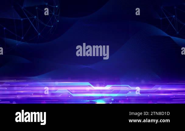 Motion graphic 4K flying into digital technologic tunnel.3D Big Data ...