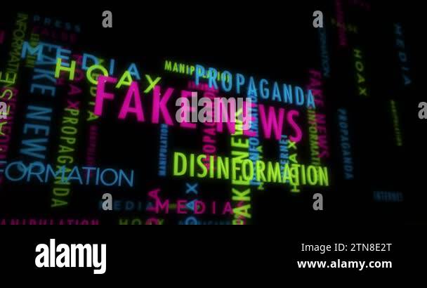 Fake news kinetic text abstract concept loop animated. Disinformation ...