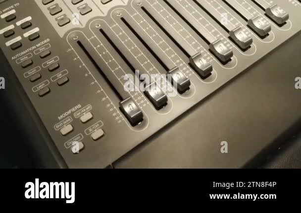 Audio mixer. Remote control for adjusting the sound. Music Festival. Shooting a television show ...