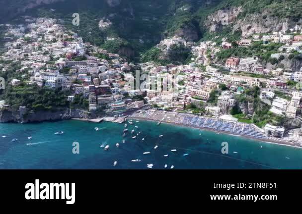 Positano resort, Italy, famous old italian resort and Tyrrenian sea ...