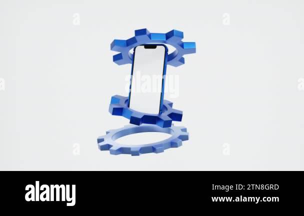 Smartphone mobile phone with gear mechanism and cog wheels, maintenance ...