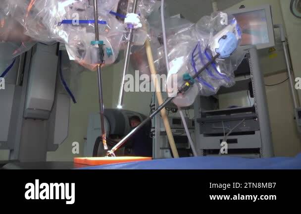 In the robotic surgery operating room. A robot for surgical operations ...