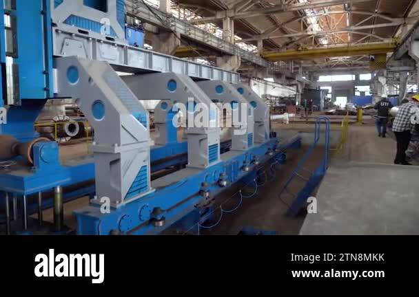 Pipe manufacturing plant. Pipe plant. Iron pipe welding. Pipe expansion ...
