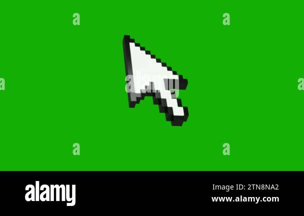 3d Model Of A White Retro Computer Arrow Or Cursor Icon Pixelated Mouse Pointer Animation