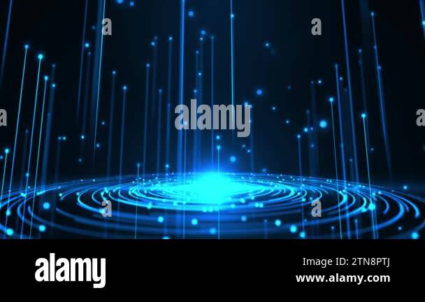 Abstract hologram 3D Big Data Digital City with futuristic matrix. Digital buildings with a ...