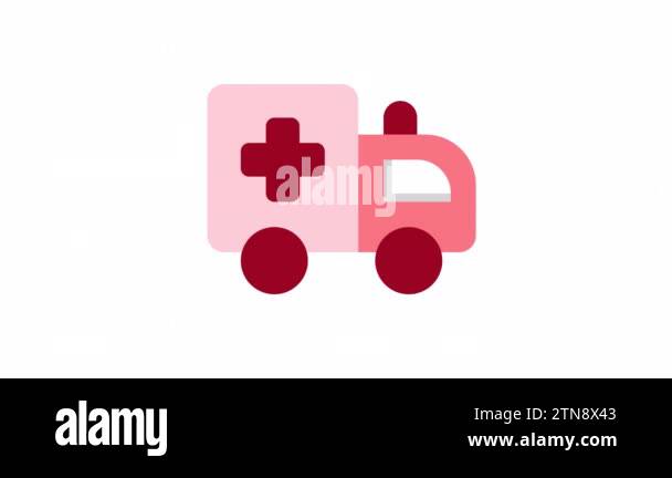 Ambulance Car, Hospital animated icon on transparent background Stock ...