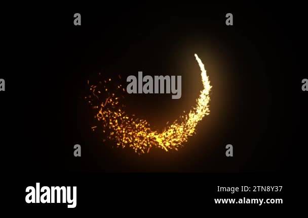 4K Special effect of spark particles on Black Background. Sparks from ...