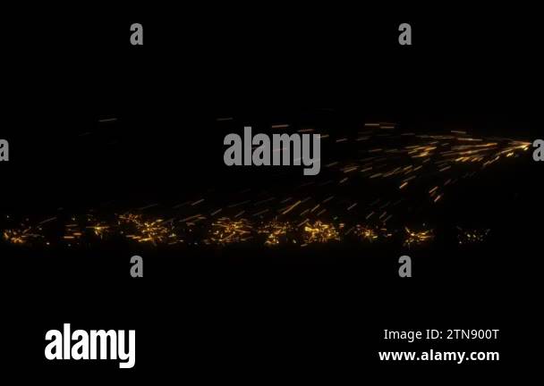 4K Special effect of spark particles on Black Background. Sparks from ...
