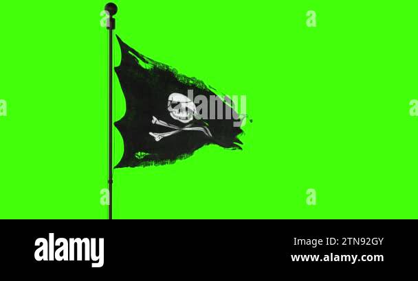 ripped tear grunge old fabric texture of the pirate skull flag waving ...