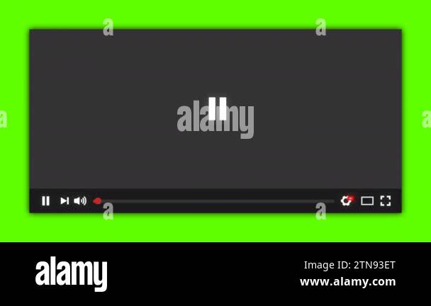 Video player play button clicked by mouse cursor animation Green screen. Media Player Video ...