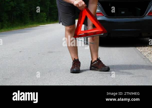 Car warning triangle Stock Videos & Footage - HD and 4K Video Clips - Alamy