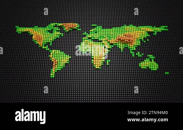 Cylinders Form A Relief Map Of The Earth Stock Video Footage - Alamy
