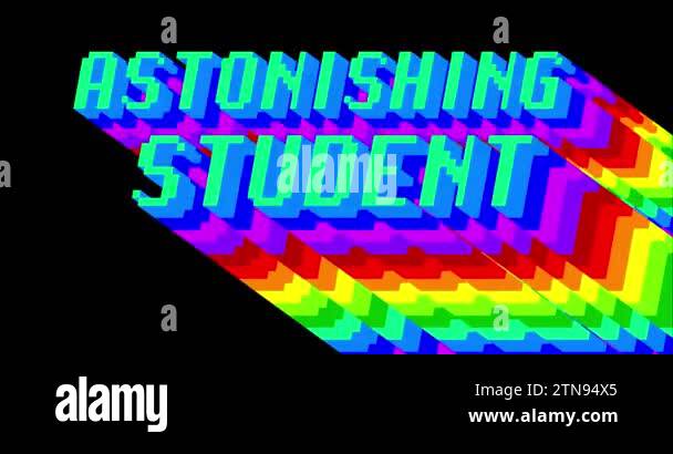 Astonishing Student. 4k animated word with long layered multicolored ...