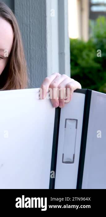 drawing lesson teenage girl draws in a large notebook in a folder with ...