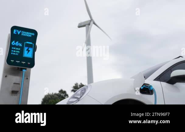 Electric car recharging energy from charging station by smart EV ...