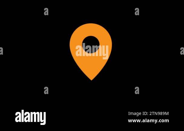 map HUD pin animation concept.4k motion animation. destination pin and ...