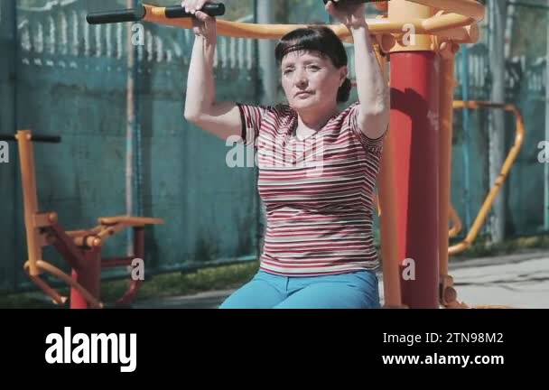 Woman older age training exercises Stock Videos & Footage - HD and 4K ...